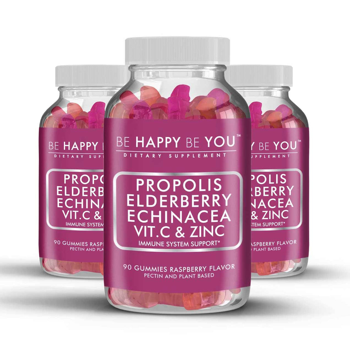 Propolis, Elderberry, Echinacea & Vit-C & Zinc Gummies – Be Happy Be ...
